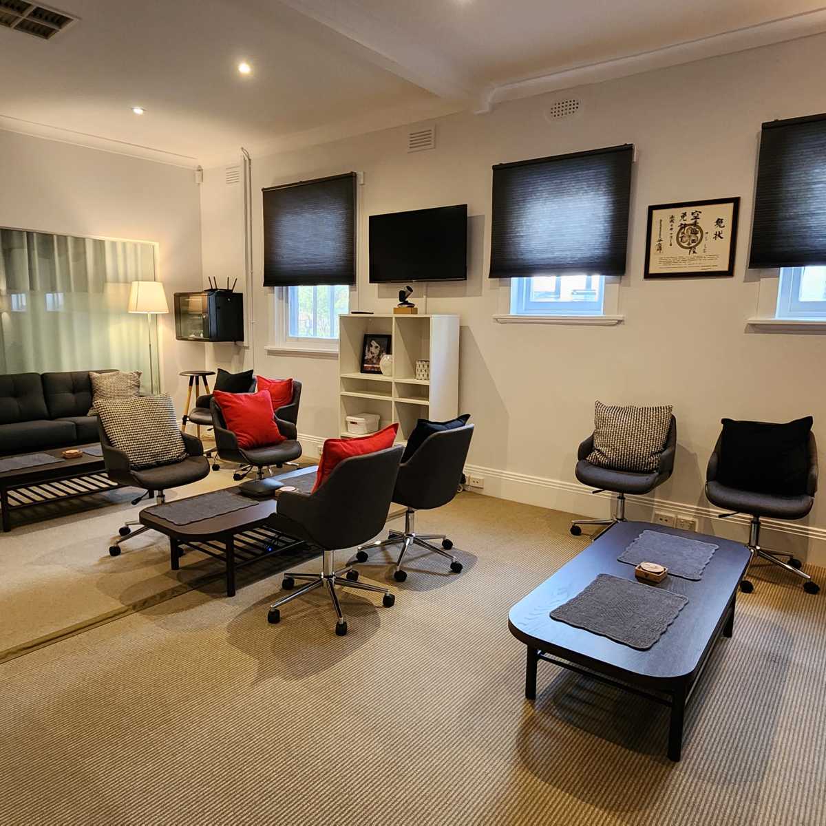 Comfortable lounge-style training/conference room, McKinnon | Off-Site ...