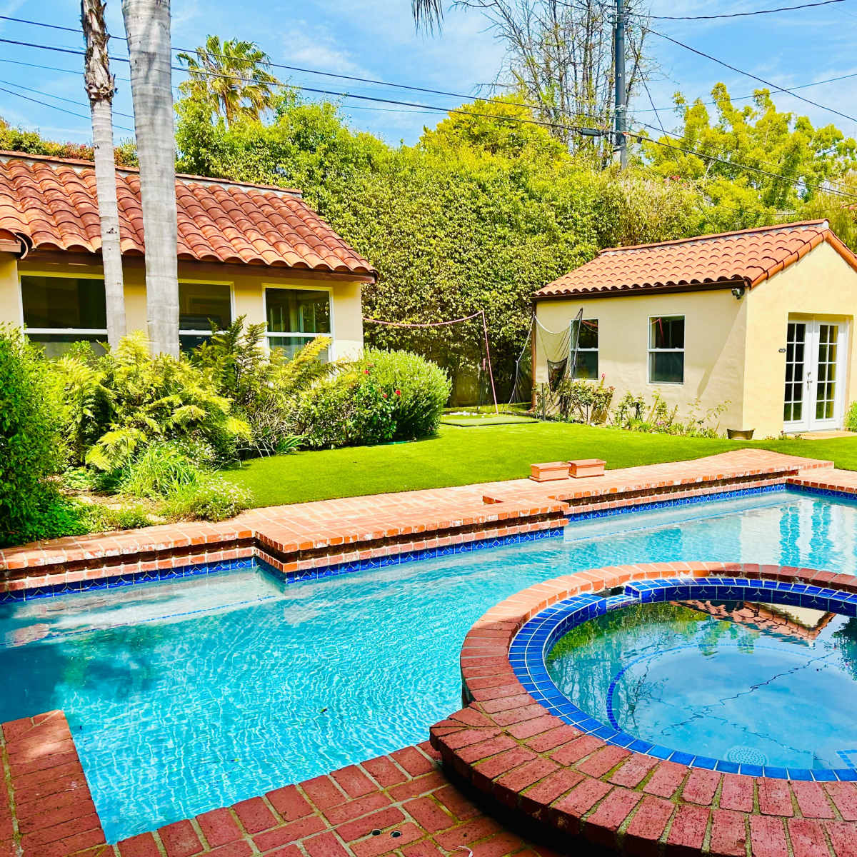 Idyllic Backyard Space with Pool, Guest House, Lounge, Los Angeles, CA ...