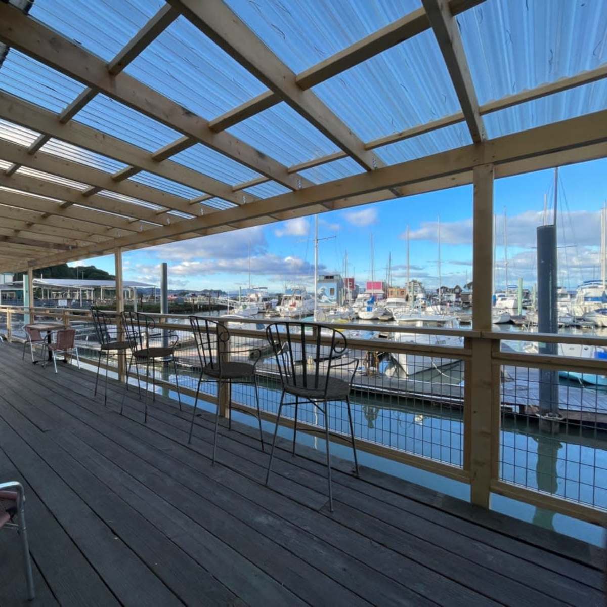 Waterfront Marina Clubhouse with Cozy Covered Back Deck Overlooking ...