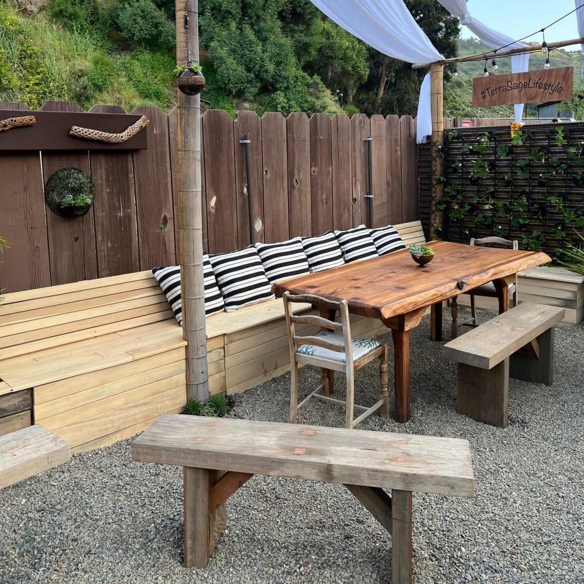 Garden Oasis in an Industrial zone, art collective, with groovy ...