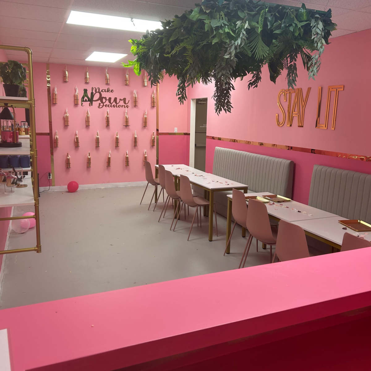 Modern Trendy Sugar Land Pink Party room, Missouri City, TX | Event ...