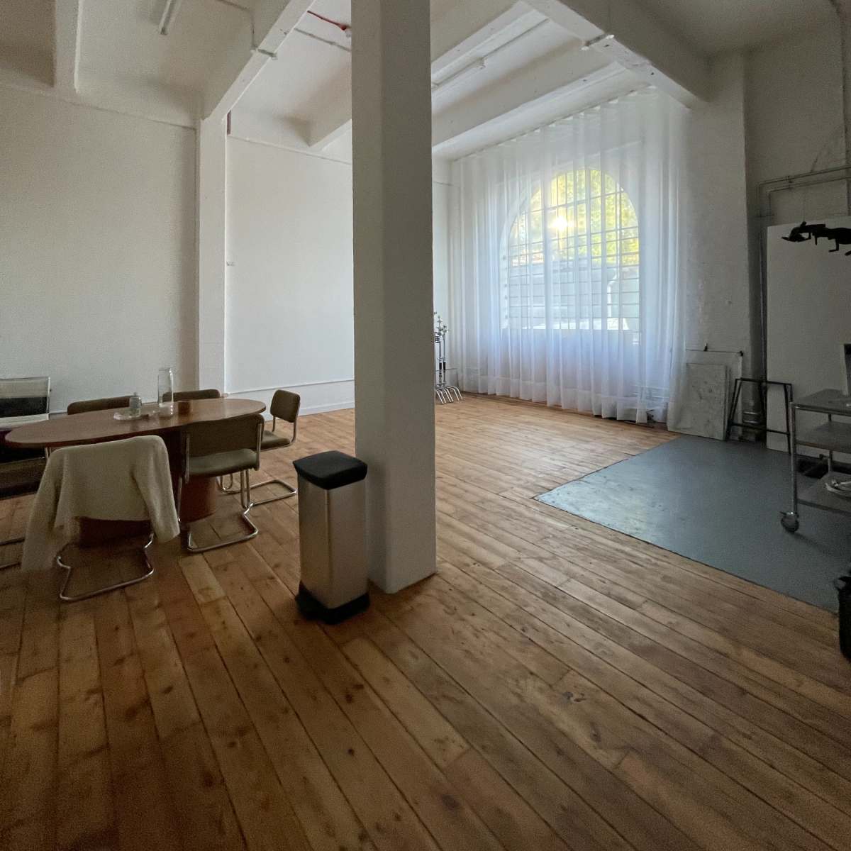 Light and Airy Studio with Wooden Floor and Huge Industrial Window ...