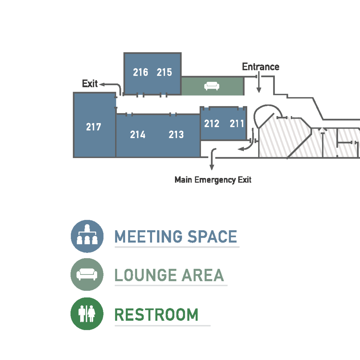 Room 215 Professional Meeting Room and Conference Space located in the ...
