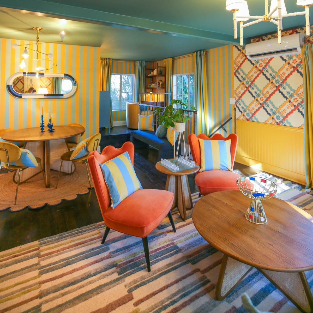 Cozy colorful and maximal space with living room, bedroom, and huge ...