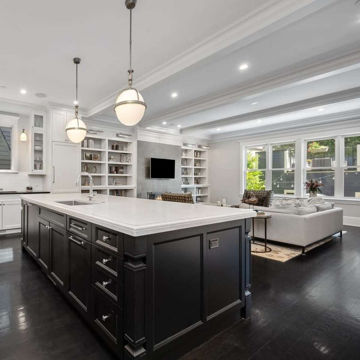 Luxurious Multi Purpose Space With Professional Grade Home Kitchen with Open Floor Plan Living ...