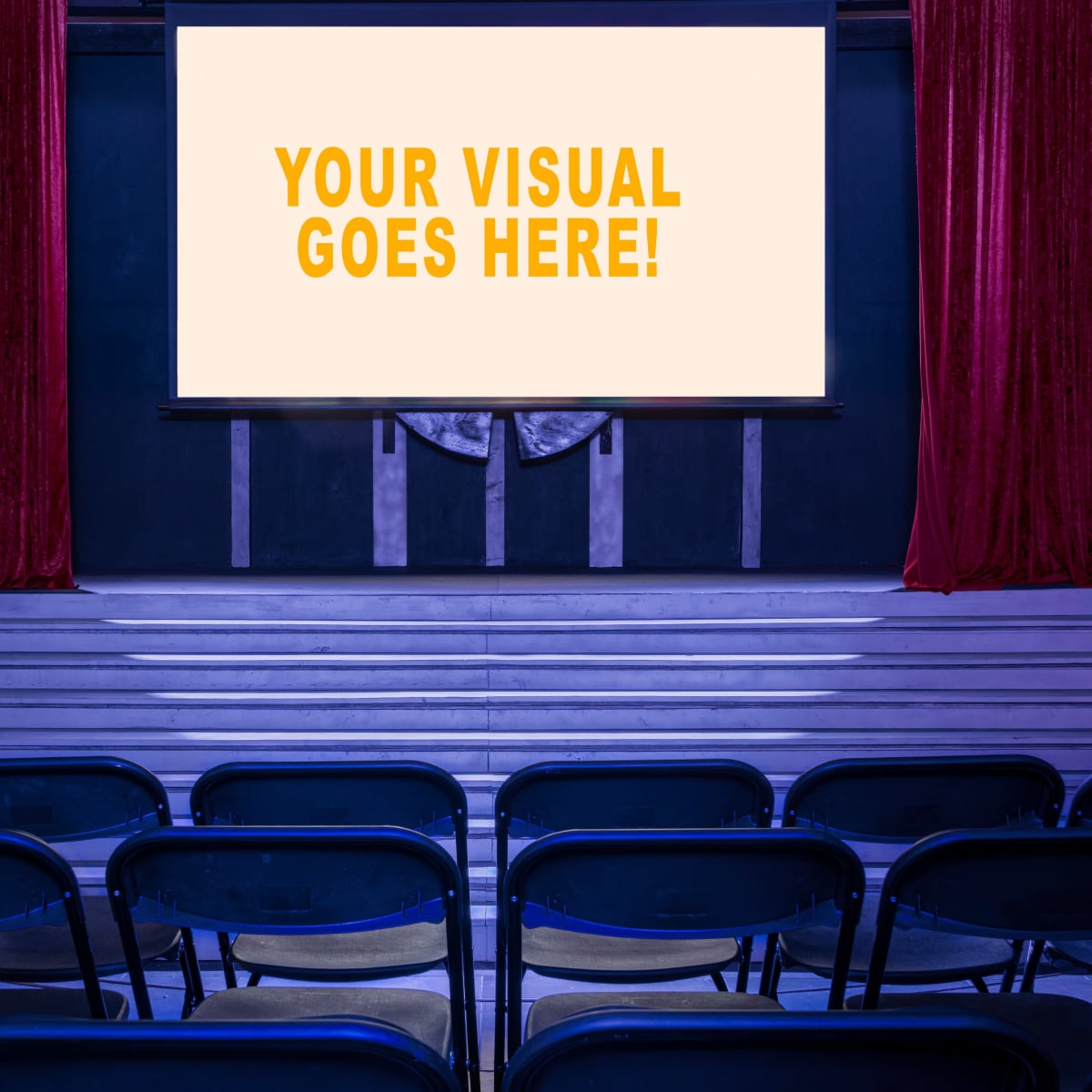 Pre-Lit Movie Theater Screen, Stairs, Curtains and Stage, Van Nuys, CA ...