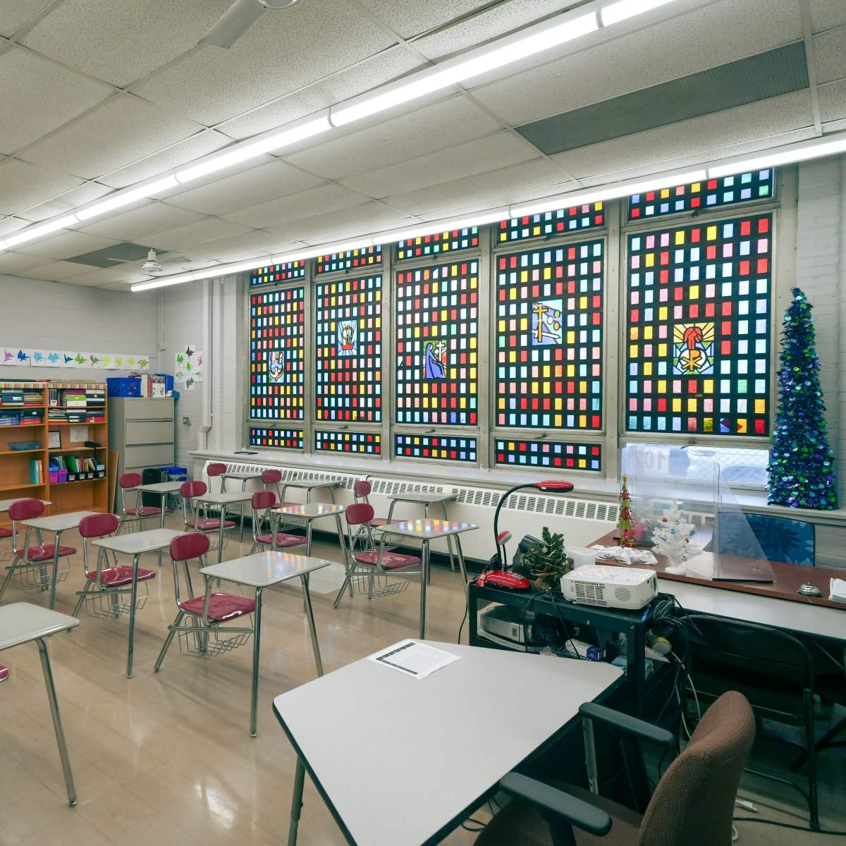 Stained Glass Classrooms, Music Room, Lab, Basketball Court, and Indoor ...