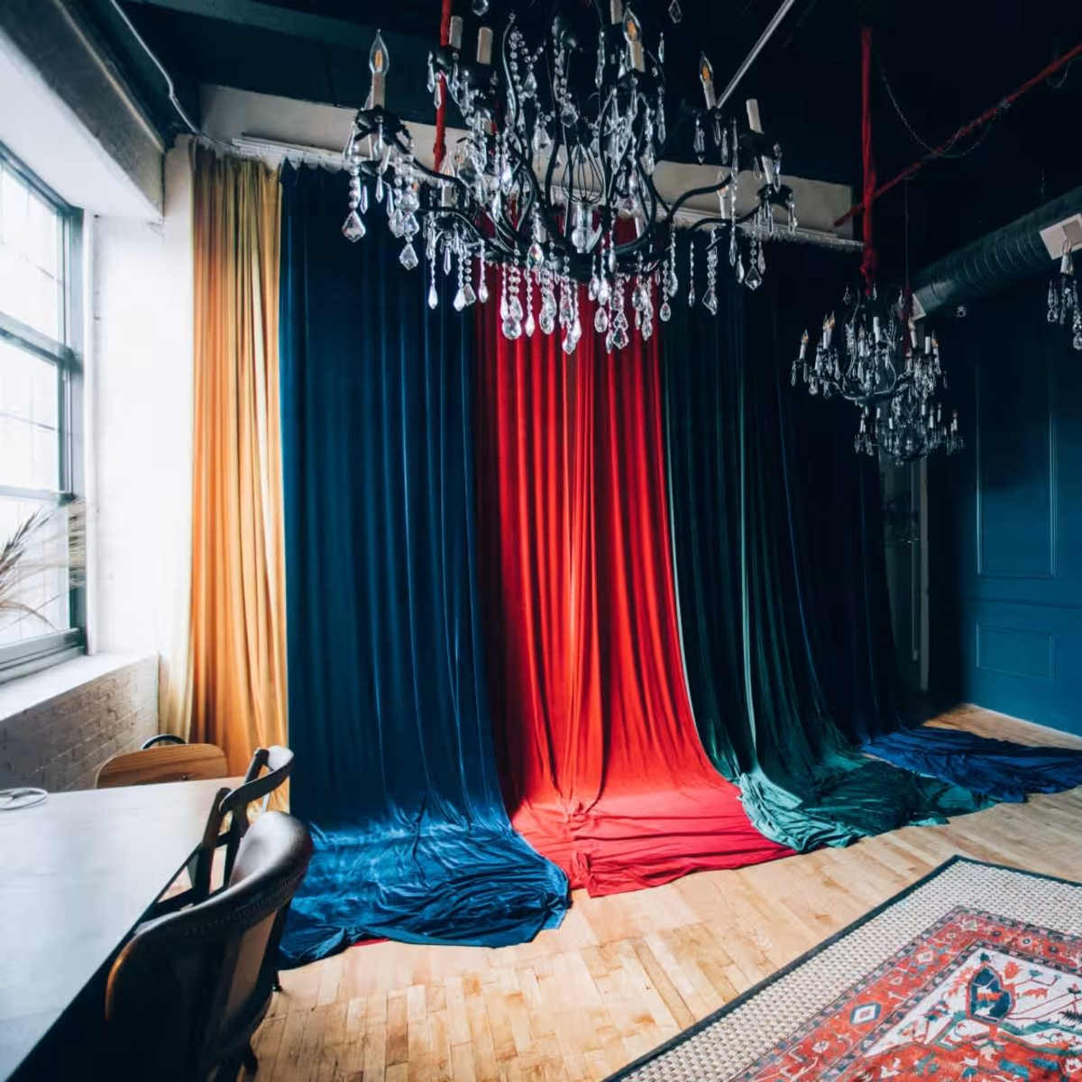 Velvet backdrops Interior Photo Studio - Bushwick, Brooklyn, NY | Event ...