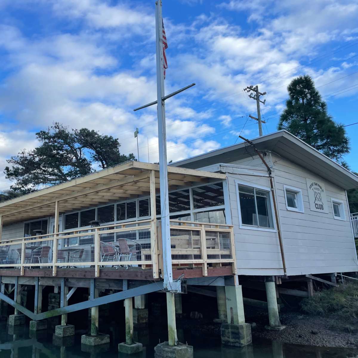 Waterfront Marina Clubhouse with Cozy Covered Back Deck Overlooking ...