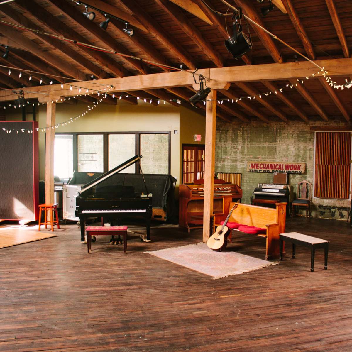 Rustic Studio with Natural Wood and Brick for Film & Photo ...