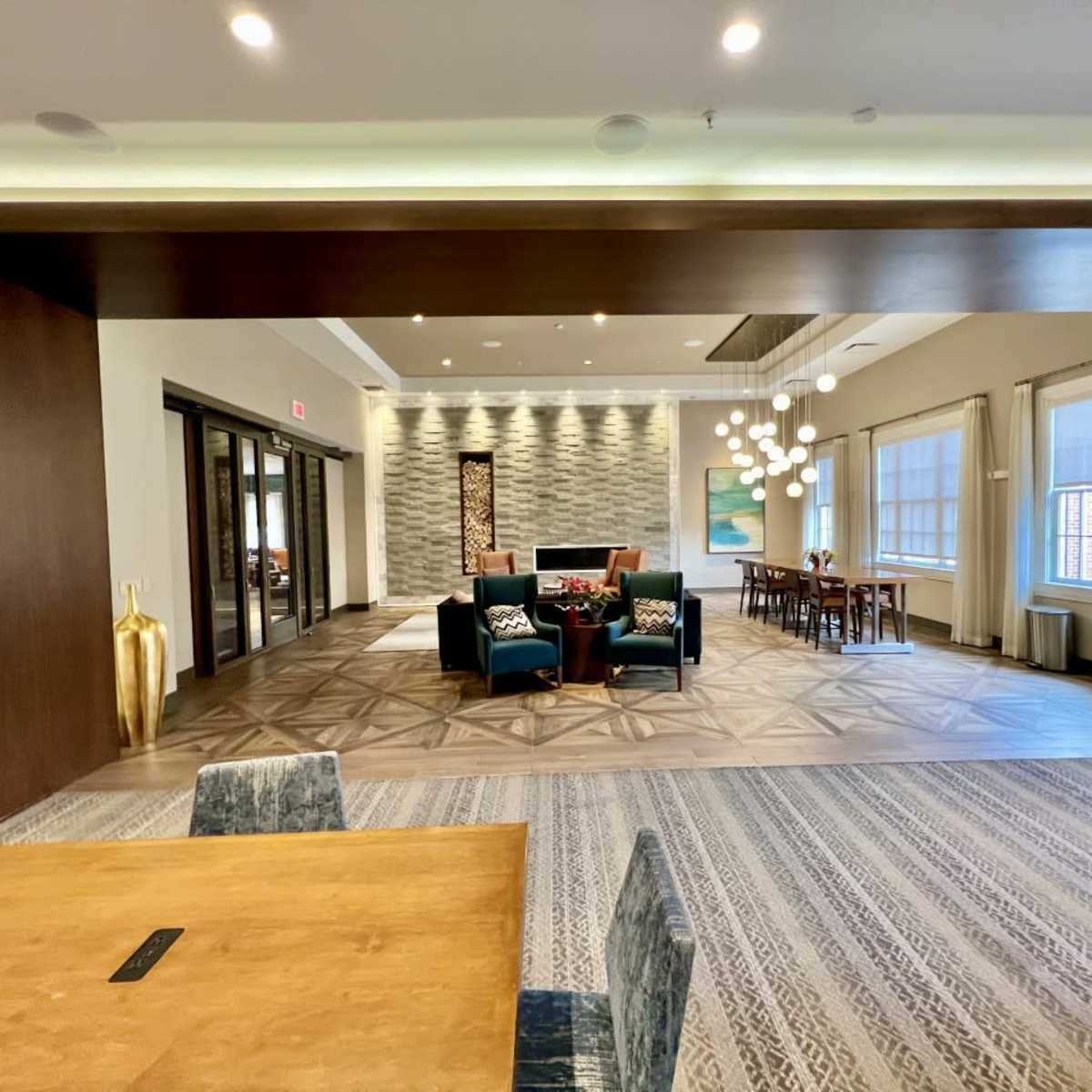 Sophisticated lounge with fireplace and ample seating, Arlington, VA ...