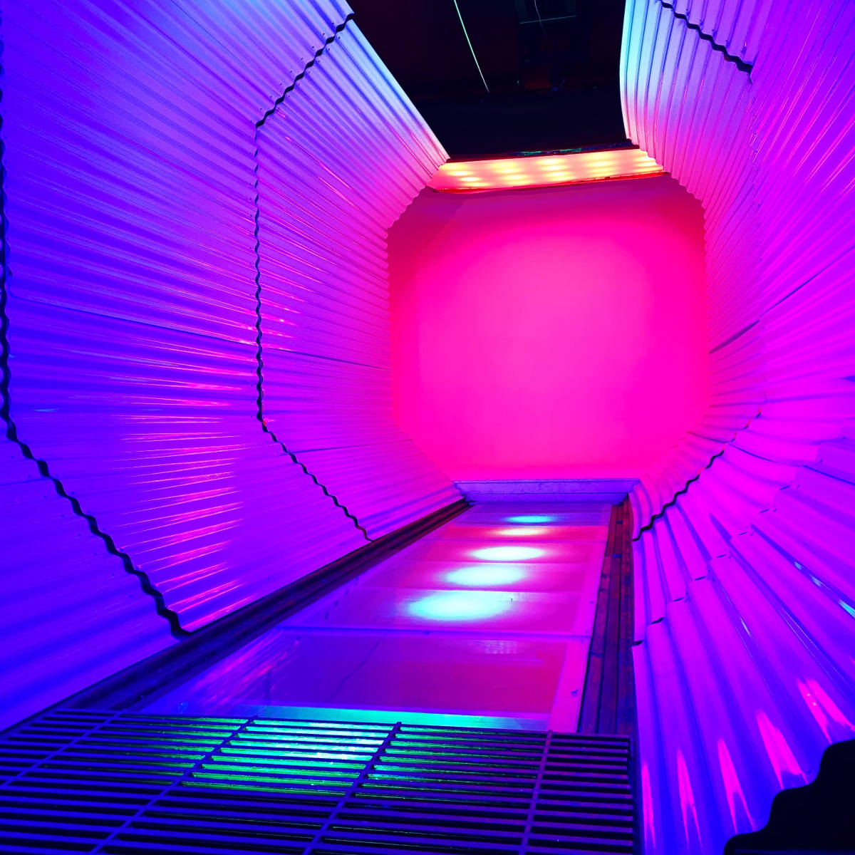 THE ANGLE LA | THE ANGLE - Futuristic Light Tunnel, Glass Runway Floor ...