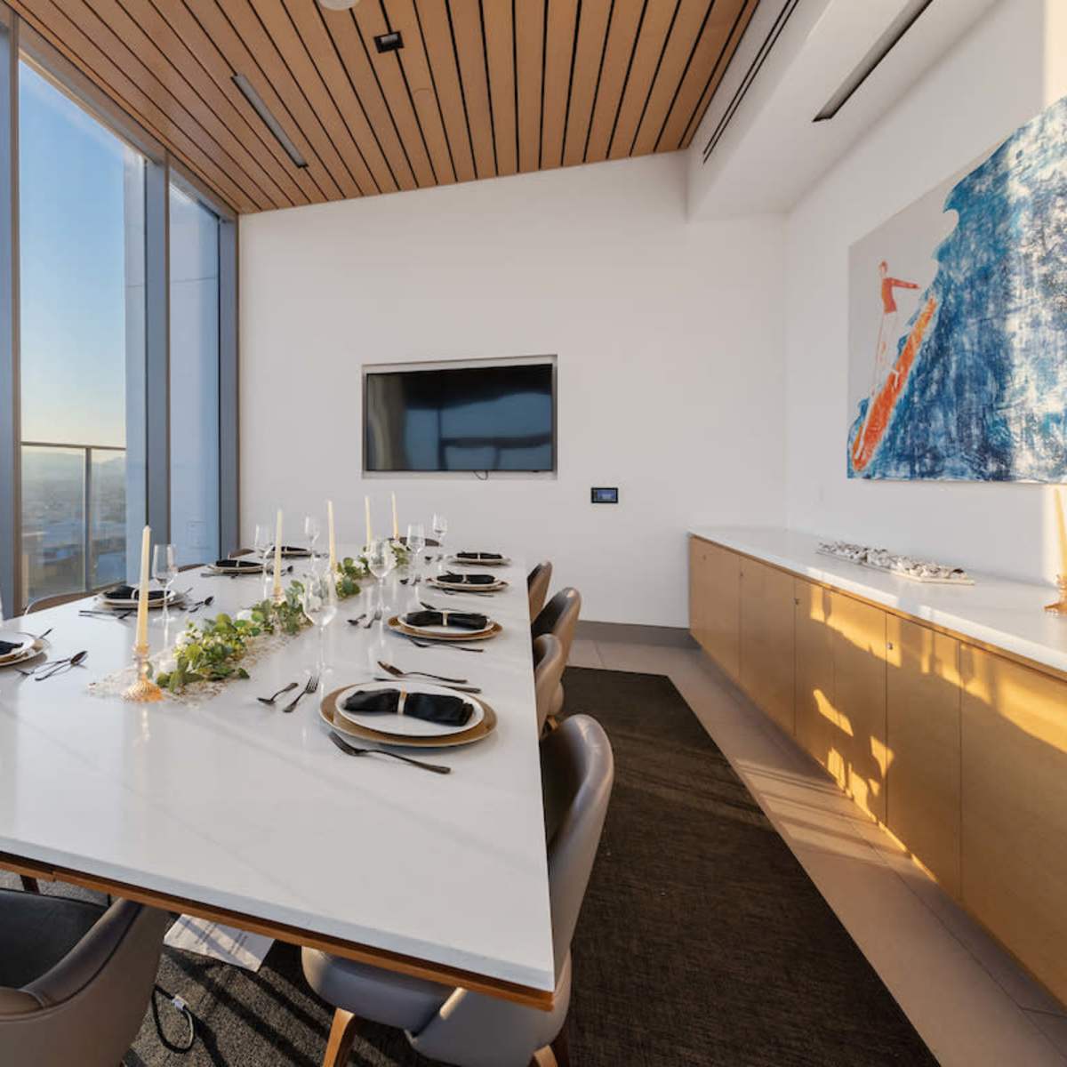 Elegant Executive Boardroom w/ LA Skyline View, Los Angeless, CA ...