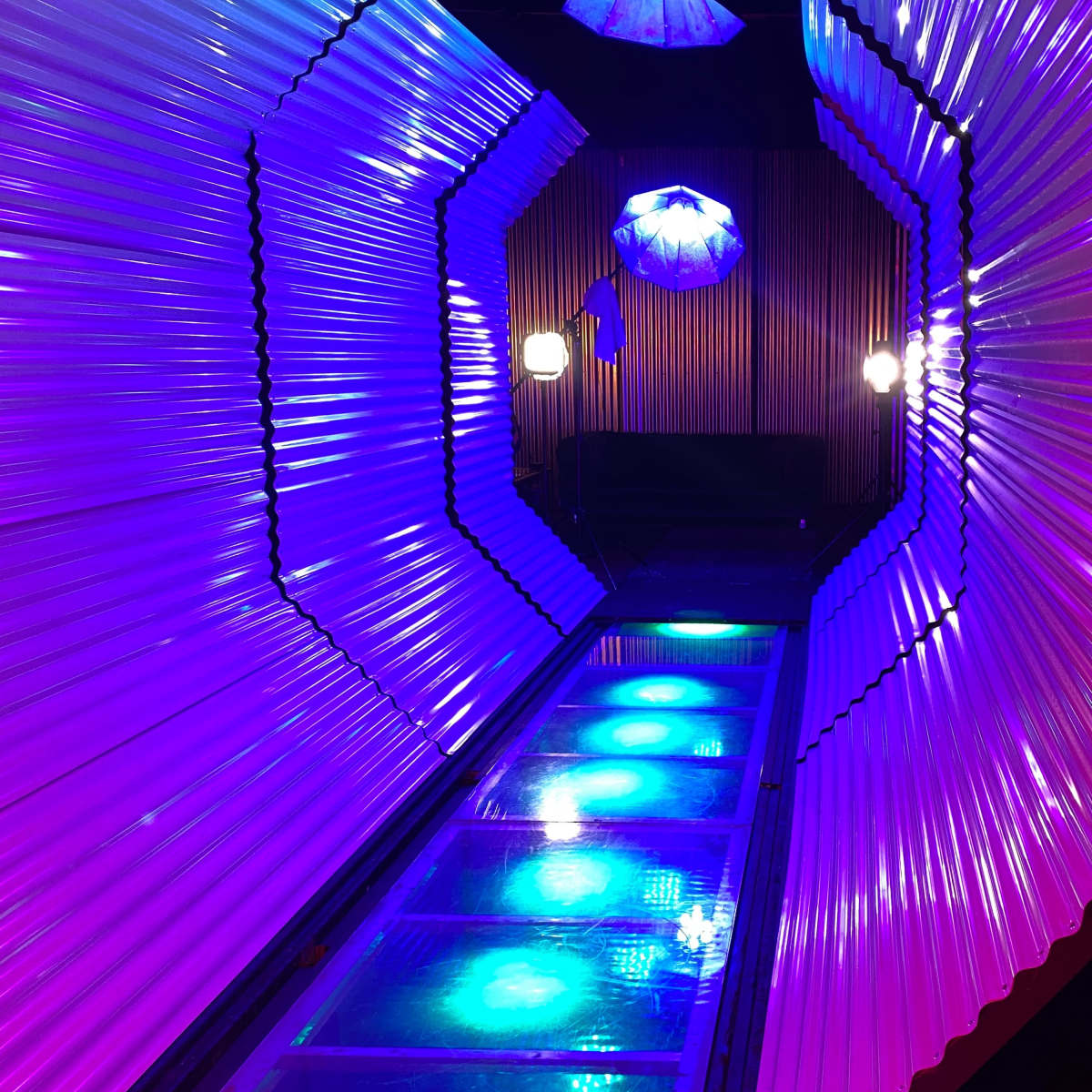THE ANGLE LA | THE ANGLE - Futuristic Light Tunnel, Glass Runway Floor ...