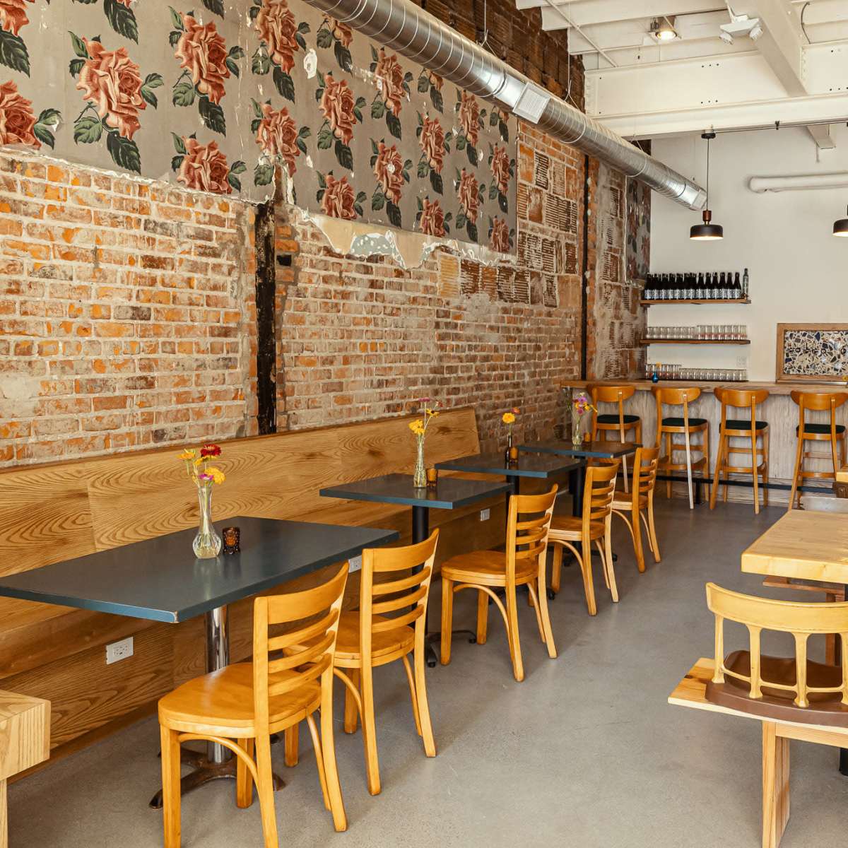 Brewery Taproom with Natural Light and Rose Wallpaper, Hamtramck, MI ...