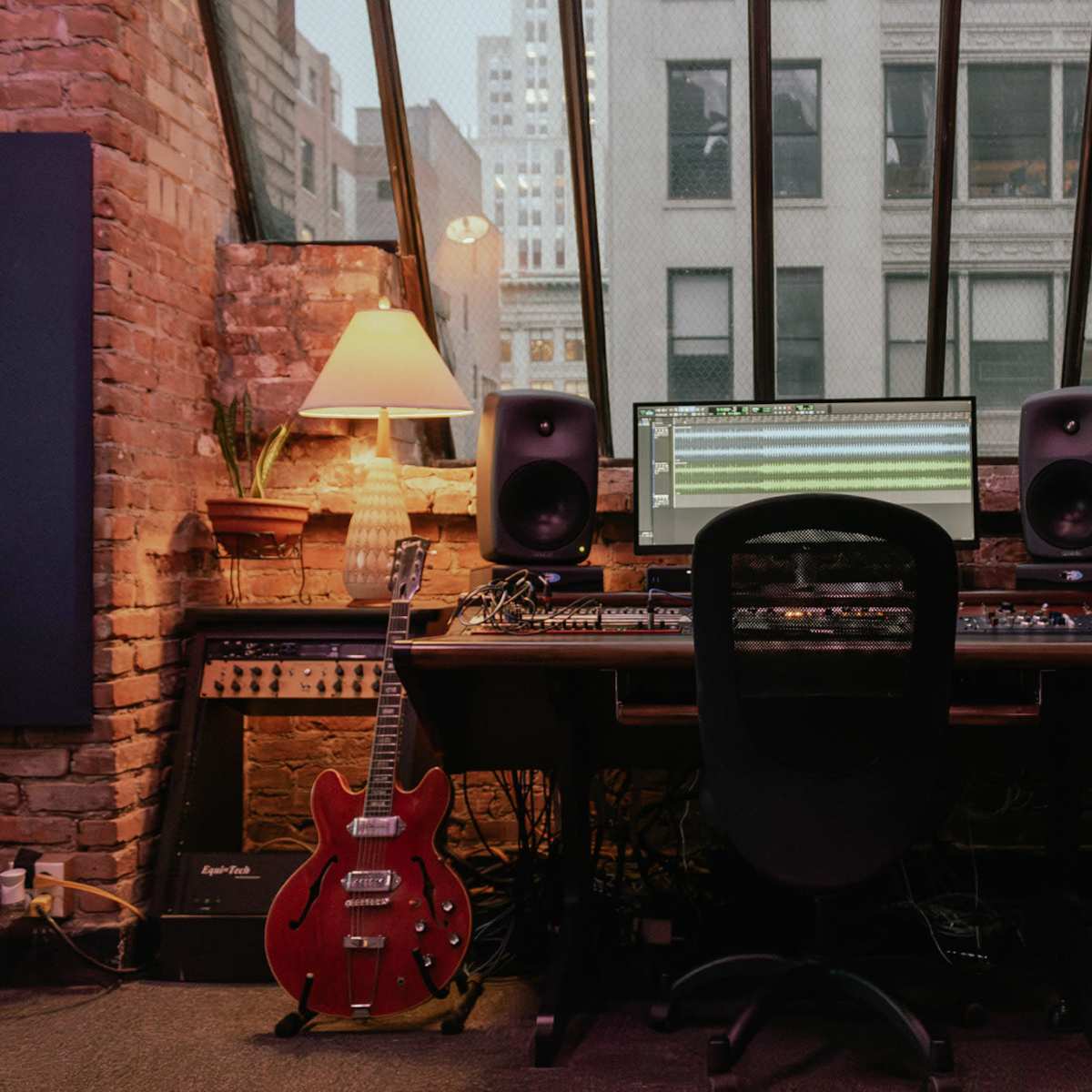 Penthouse recording studio with views directly under the empire state ...