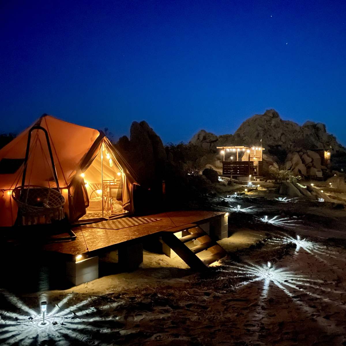 Desert hilltop glamping site with Joshua Tree landscape, Palmdale, CA ...