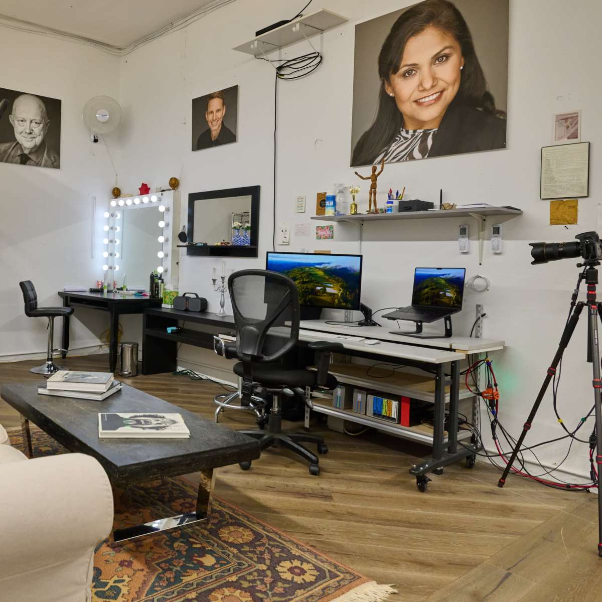 700 square foot studio with lounge, makeup station and private dressing ...