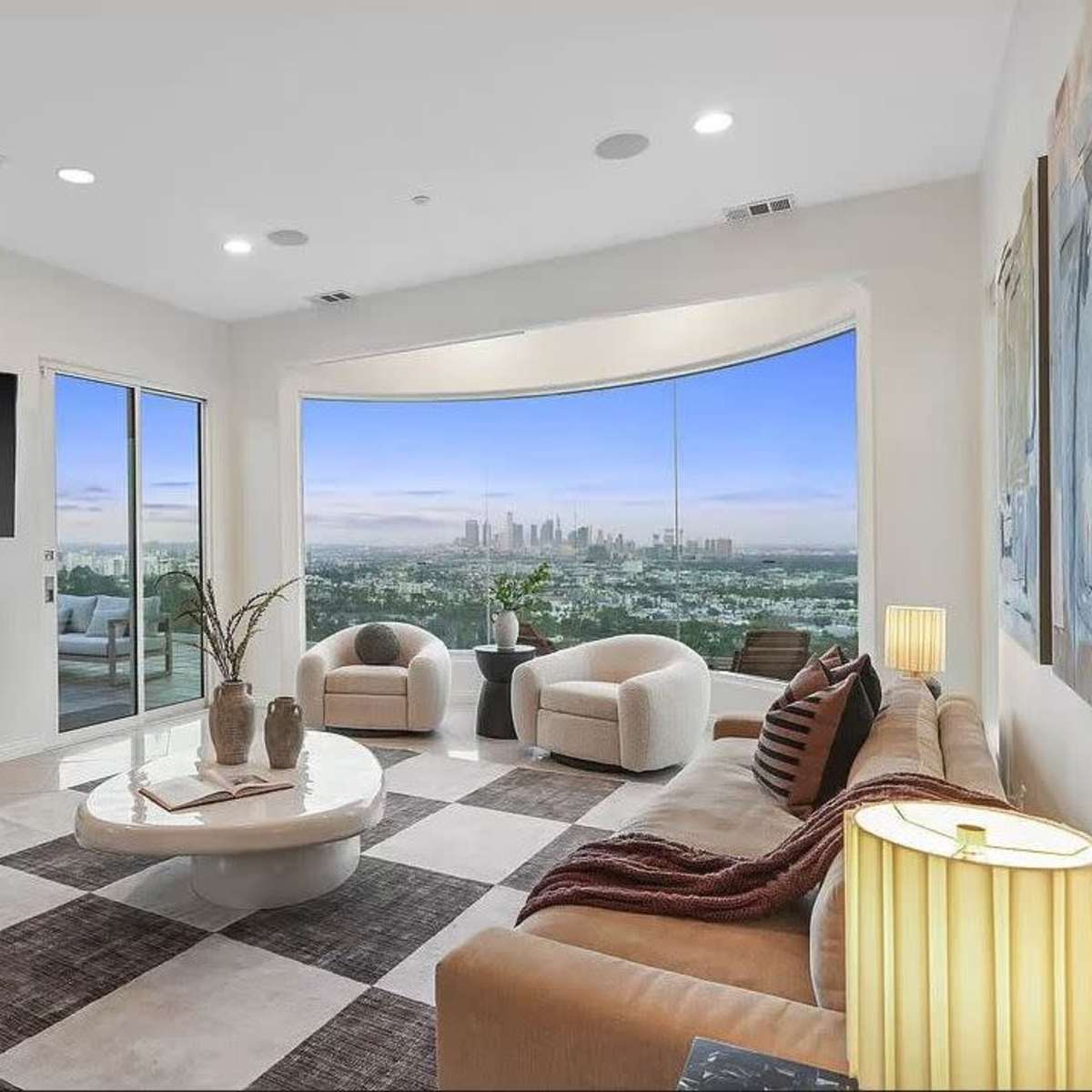 Hollywood Hills Pool home with 180 degree views from the zero-edge pool ...