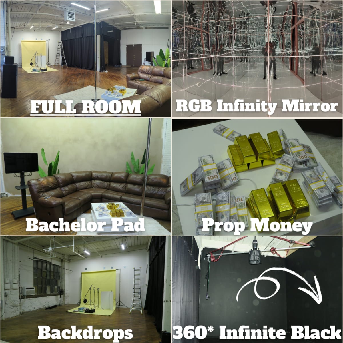 4-Set Urban Studio | Infinity Cube | 360° Black | Industrial Loft ...