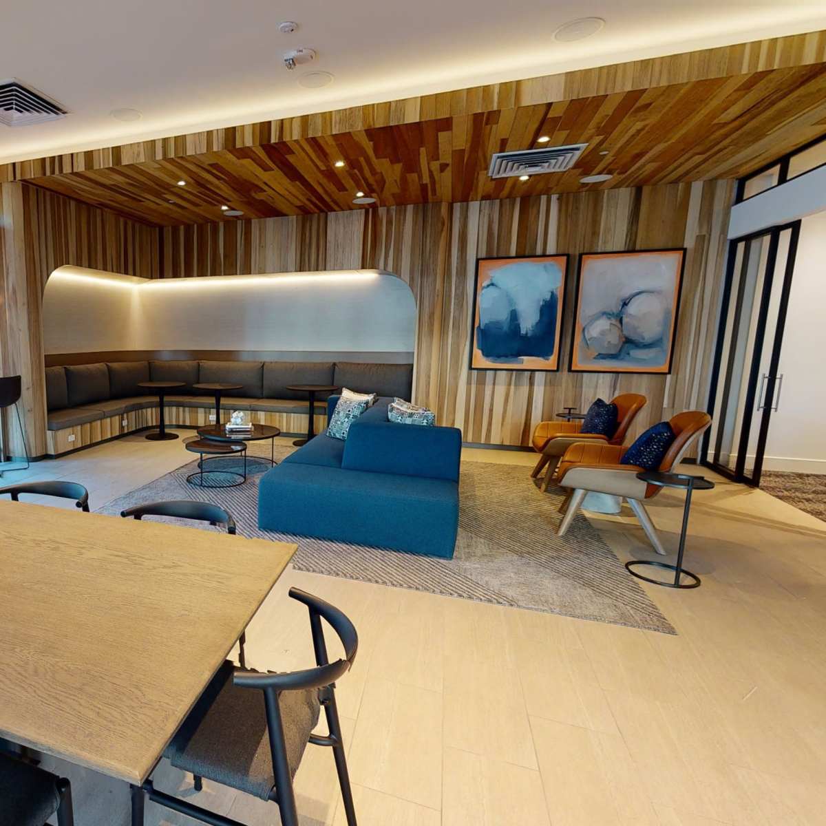 Fully-Equipped Lounge w/ Conference Room & Private Offices, Walnut ...
