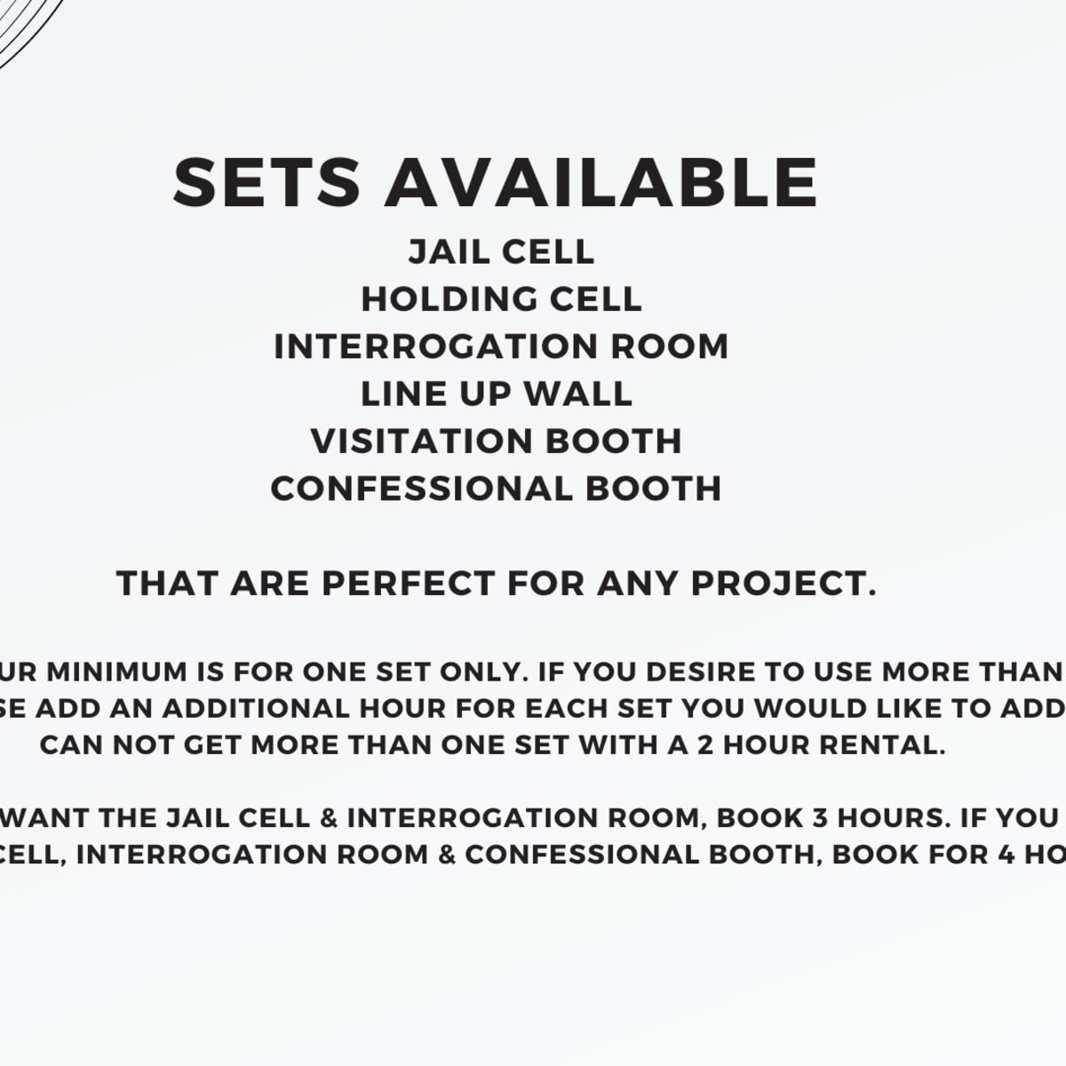 Atlanta Jail Cell/Interrogation Room/Confessional Booth Standing Sets ...