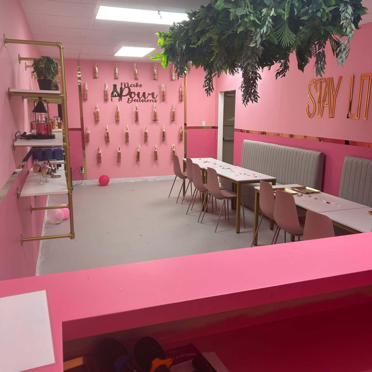 Modern Trendy Sugar Land Pink Party room, Missouri City, TX | Event ...