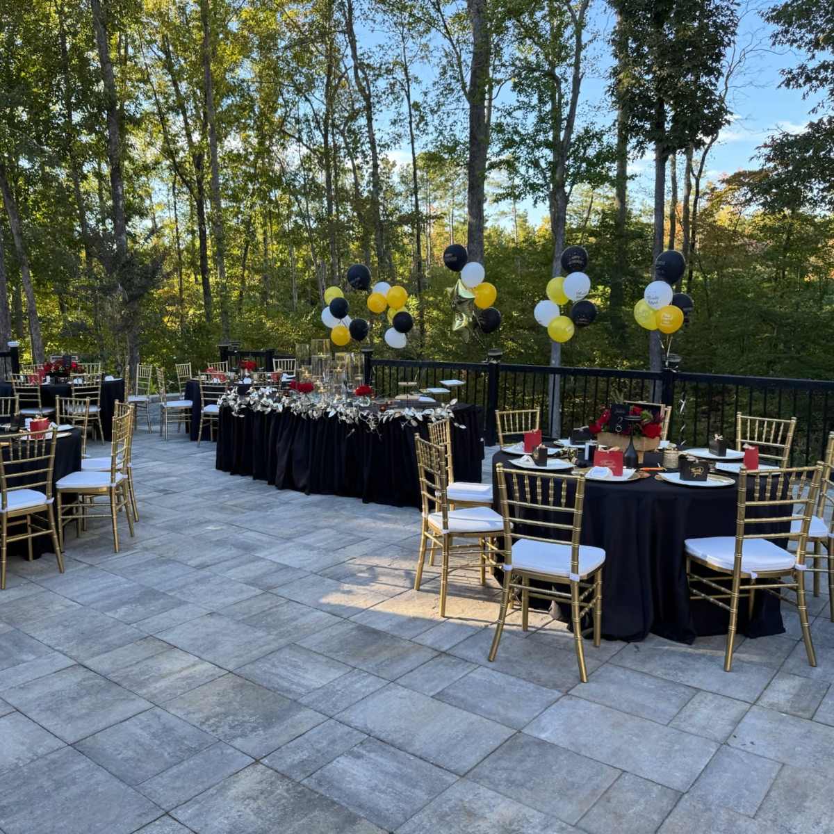 Private spacious 2 level patio with treeline backdrop, HIRAM, GA | Production | Peerspace