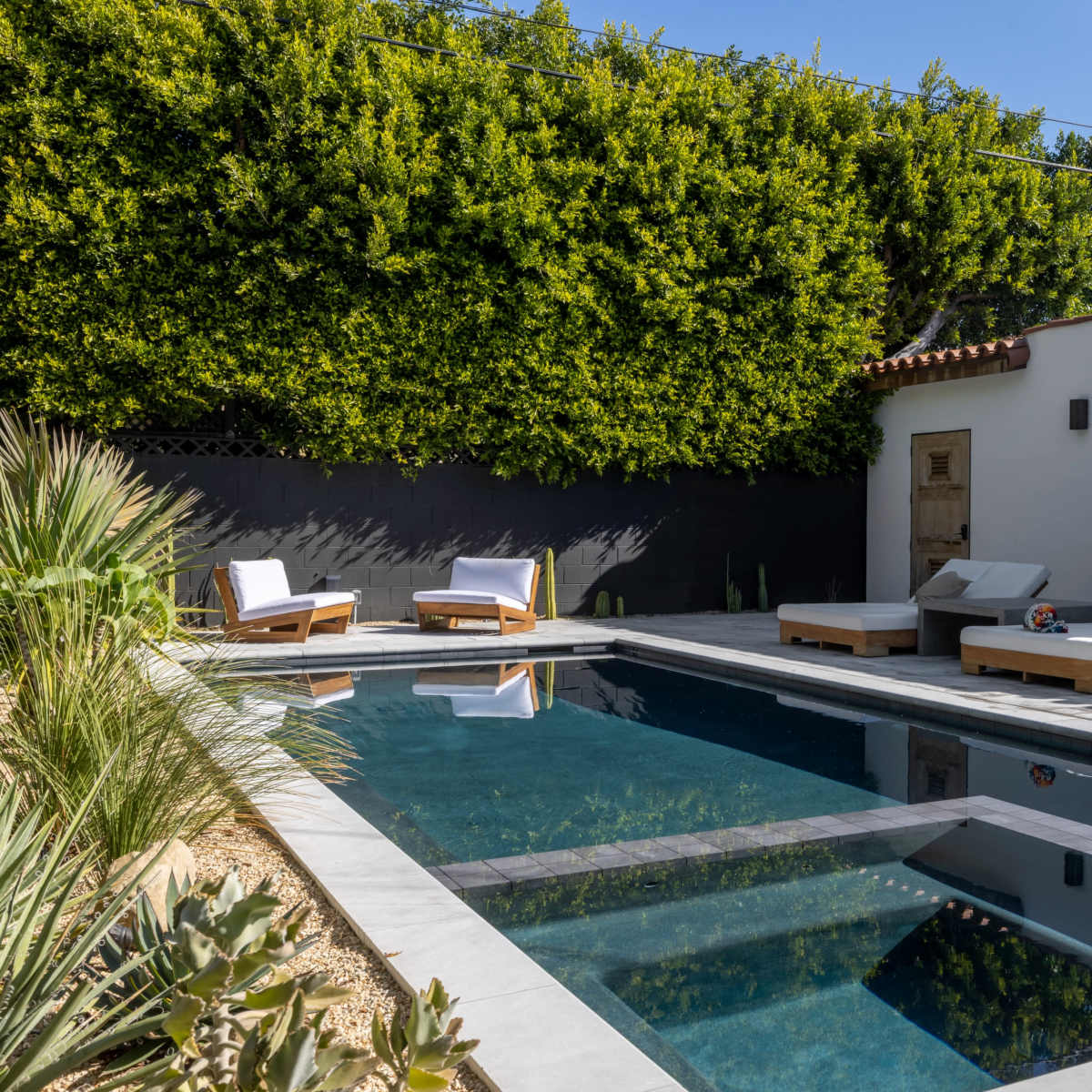 Spanish Modern Backyard Pool & Pool House Oasis, Los Angeles, CA ...