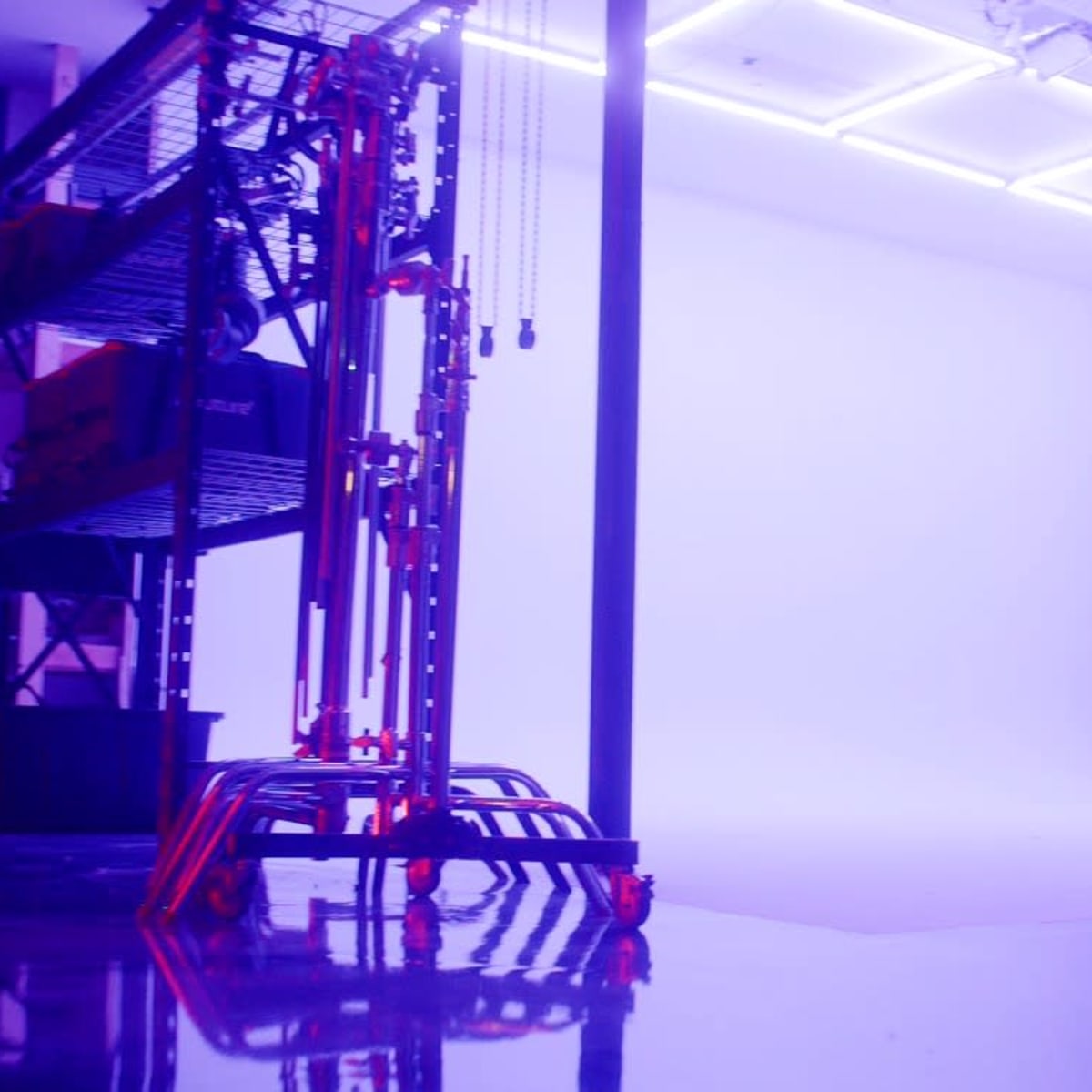 Fully-equipped turnkey production studio with pre-lit RGB cyclorama ...