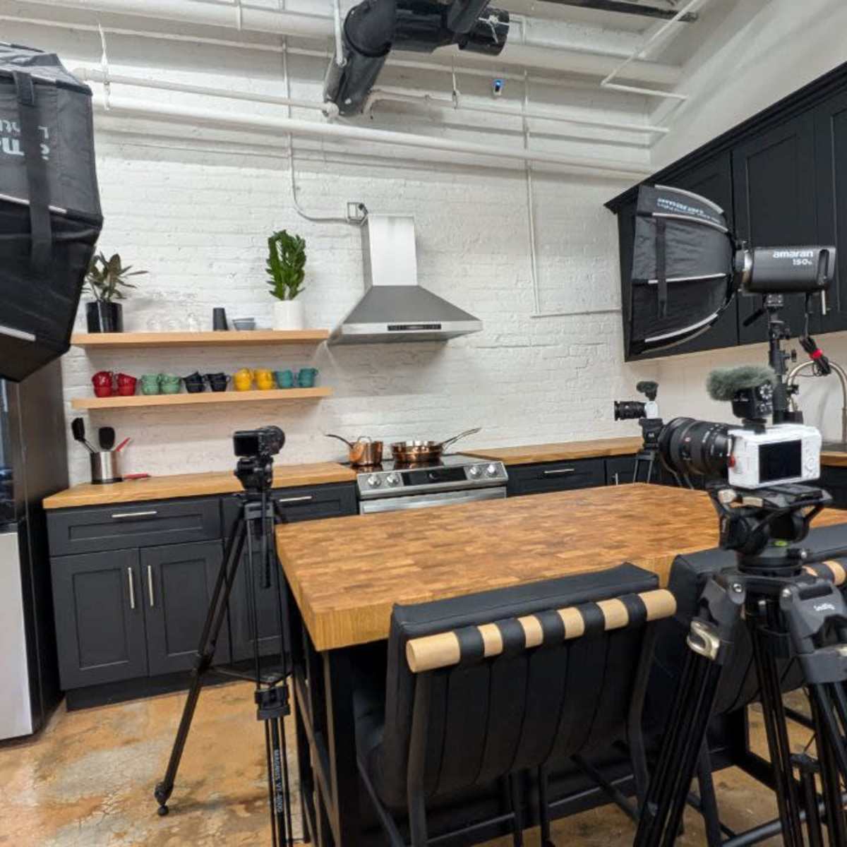 Production Space with Kitchen, Living Room Sets, and Fully Equipped ...