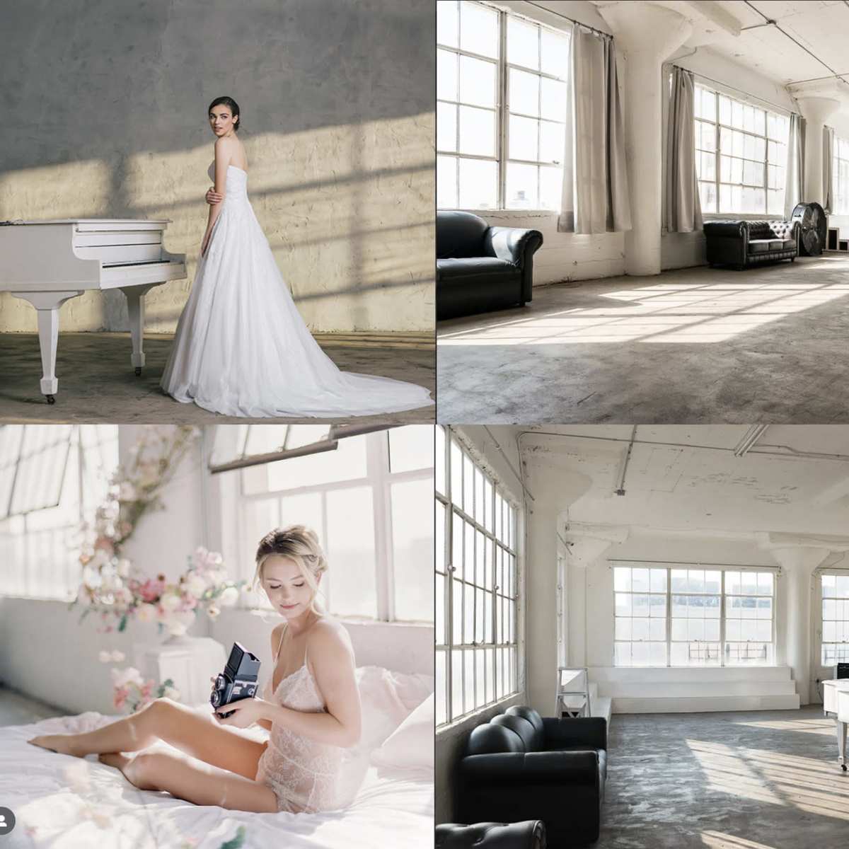 FD Photo Studio Art | Beautiful White Loft Studio with White Piano ...