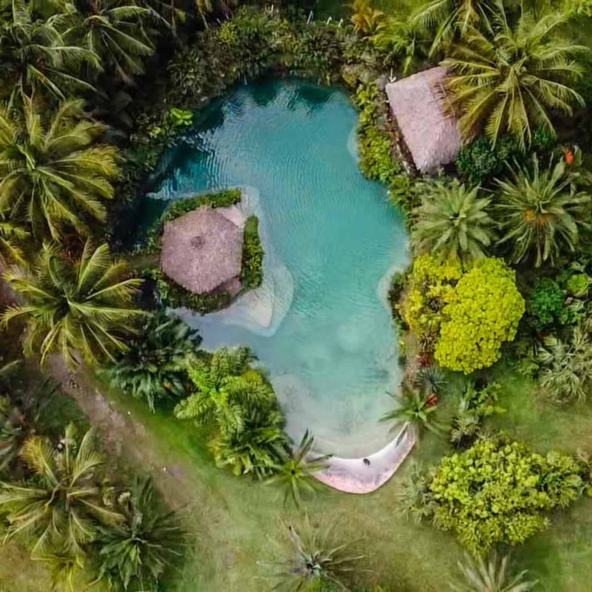 Tropical Paradise Lagoons Waterfall, beach area, coral rocks ...