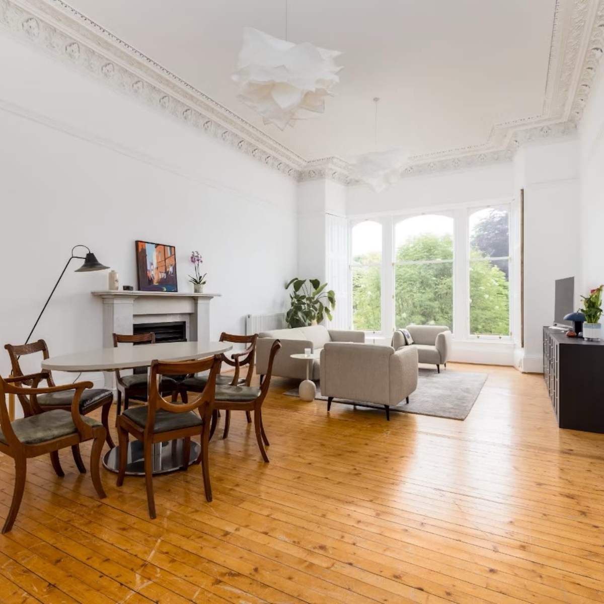 Gorgeous Victorian Living Room with Marble Fireplace, Edinburgh ...