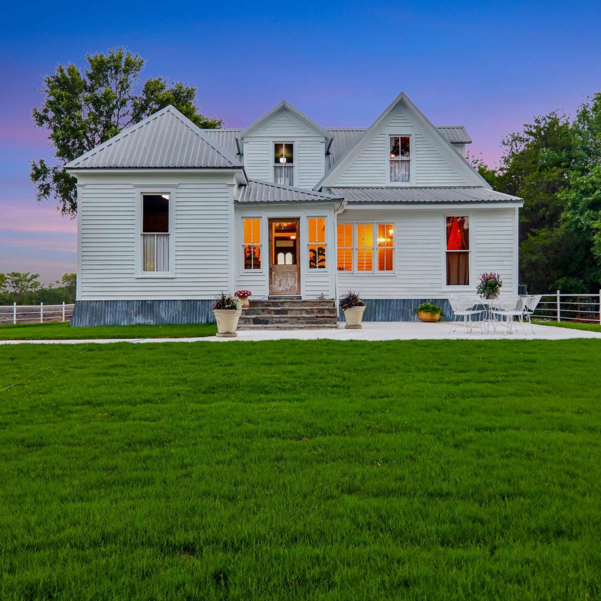 Charming 1905 farmhouse surrounded by large mature trees on secluded ...