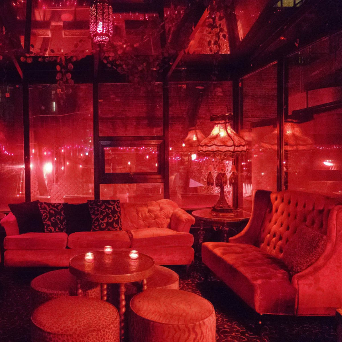 Red lit, bordello-style bar/lounge in Historic Greenwich Village, New ...