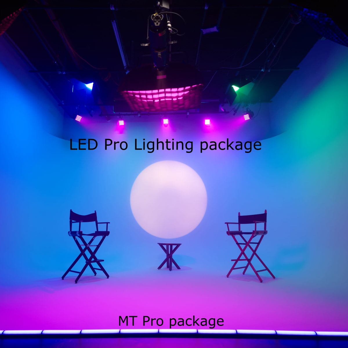 Stoodio One | Spacious studio with pre-rigged RGB LED lighting package ...