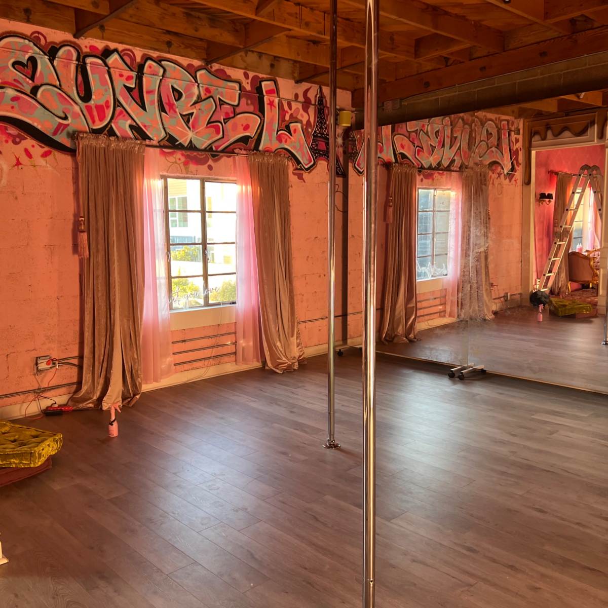 Pink Pole Dance Studio with a Cyc and a Bathtub, Hollywood, CA | Event ...