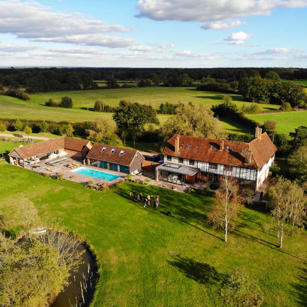 Tudor Manor House with 28 acres of private land, swim pool complex and ...