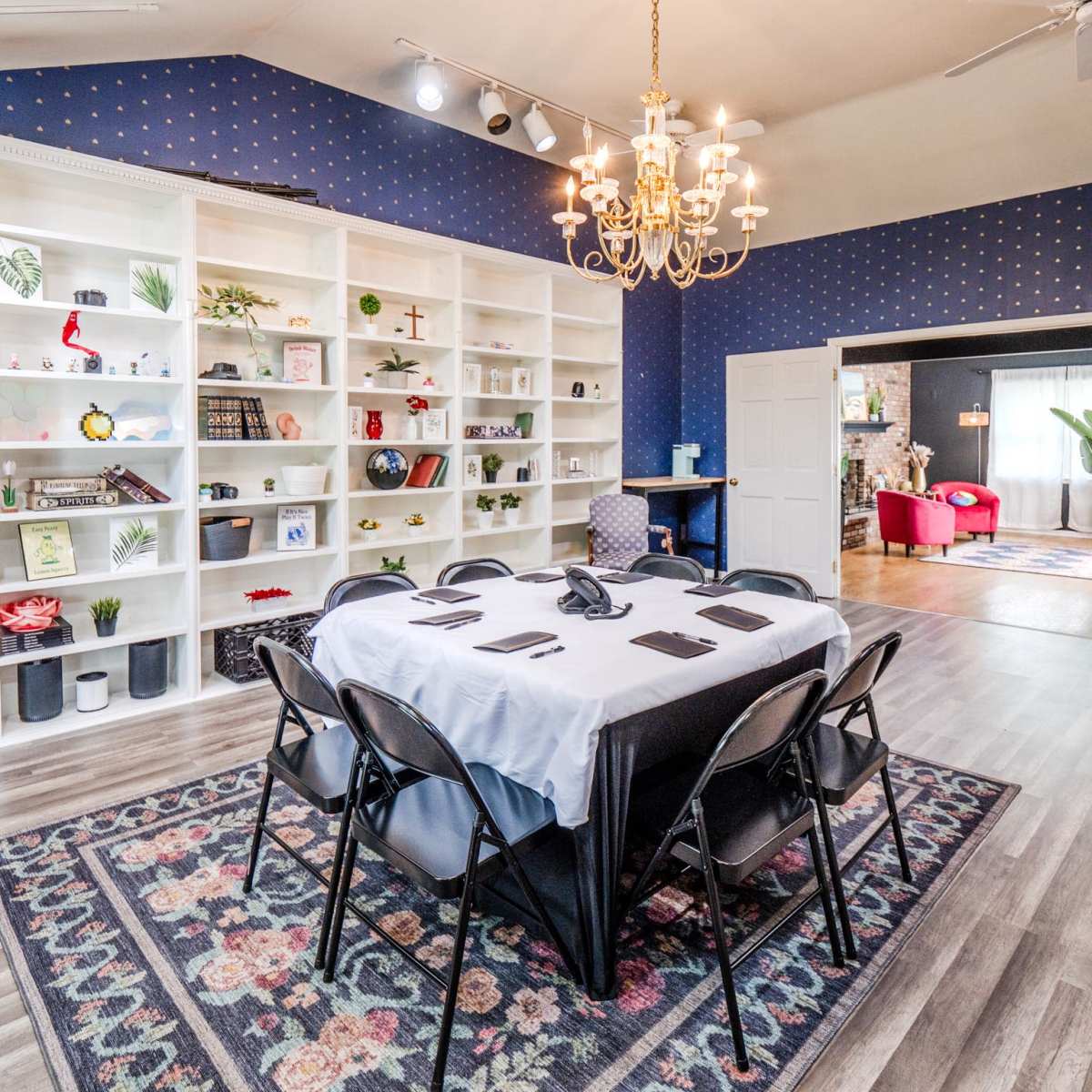 Modern Open Concept Library with Backdrops, Randolph, NJ | Off-Site ...