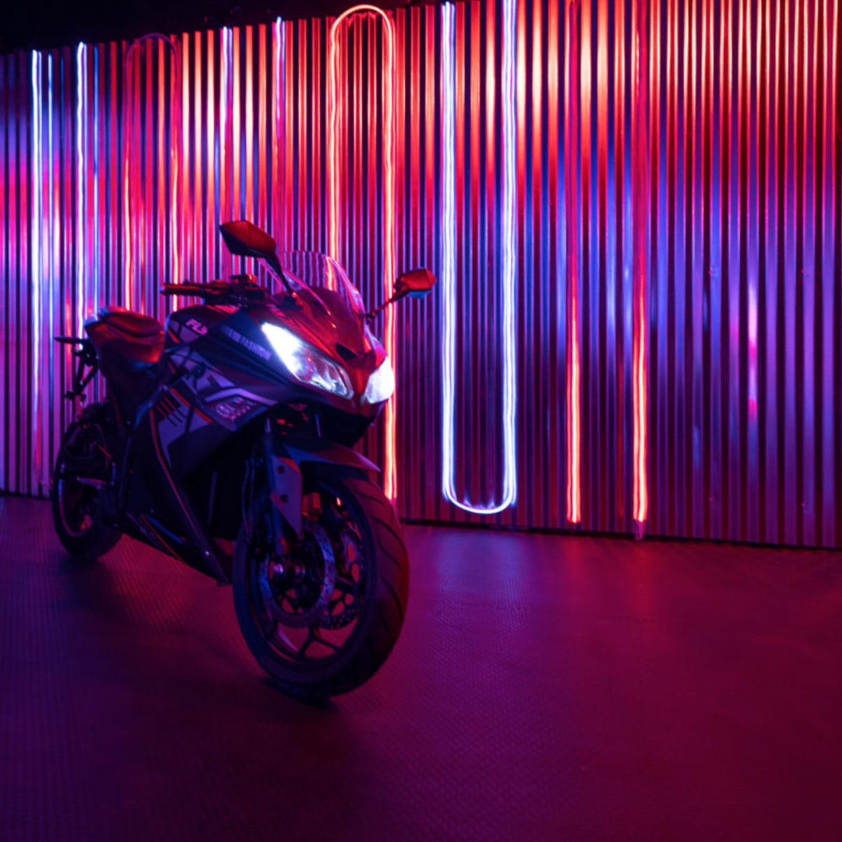 Unique Blackout Room studio with RGB Lights, Black Bathtub, and black ...