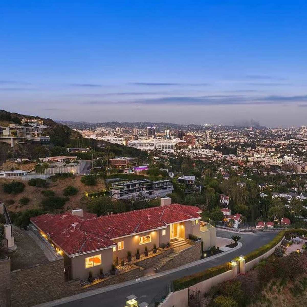 Hollywood Hills Pool home with 180 degree views from the zero-edge pool ...