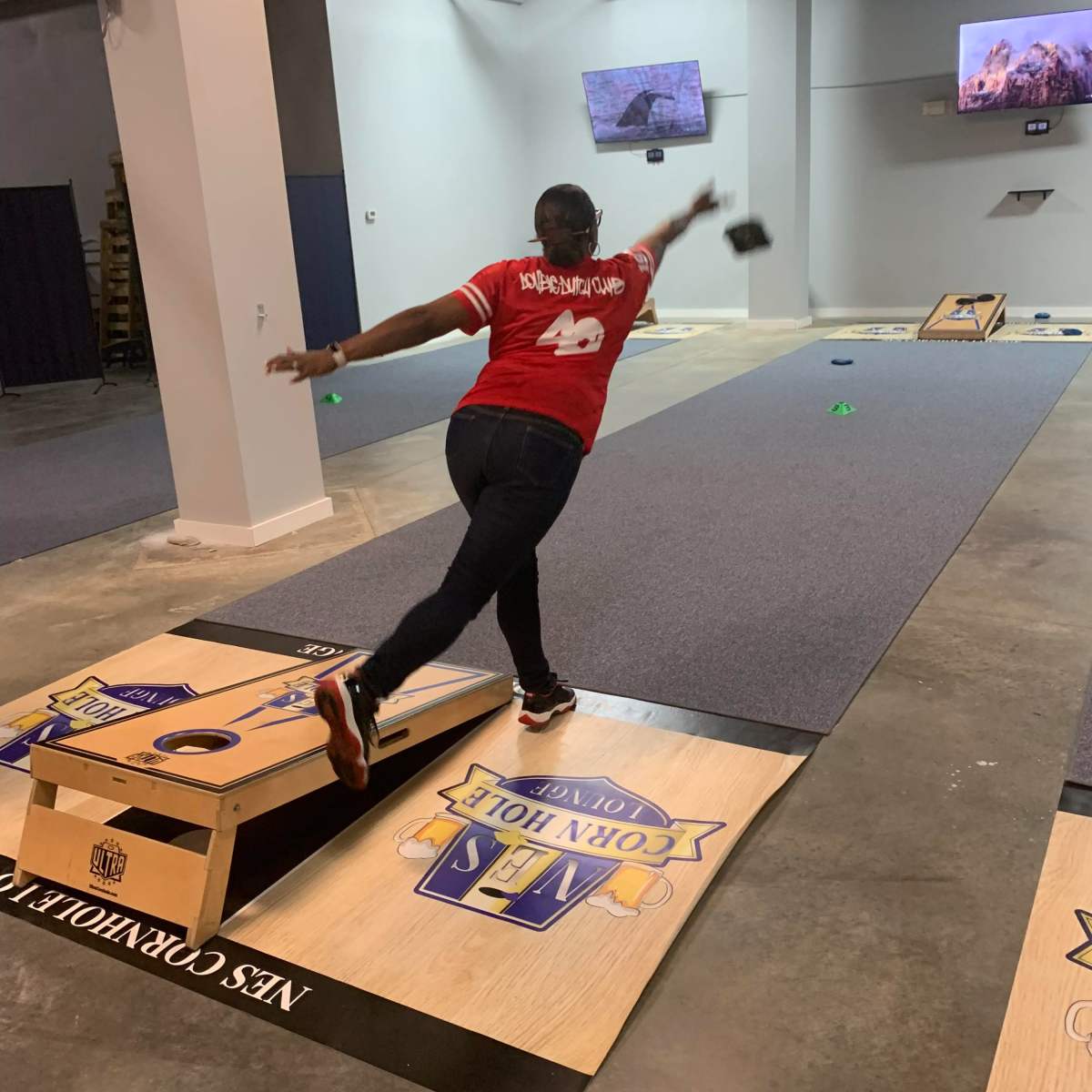 Fun event space with indoor cornhole, Glen Allen, VA | Event | Peerspace