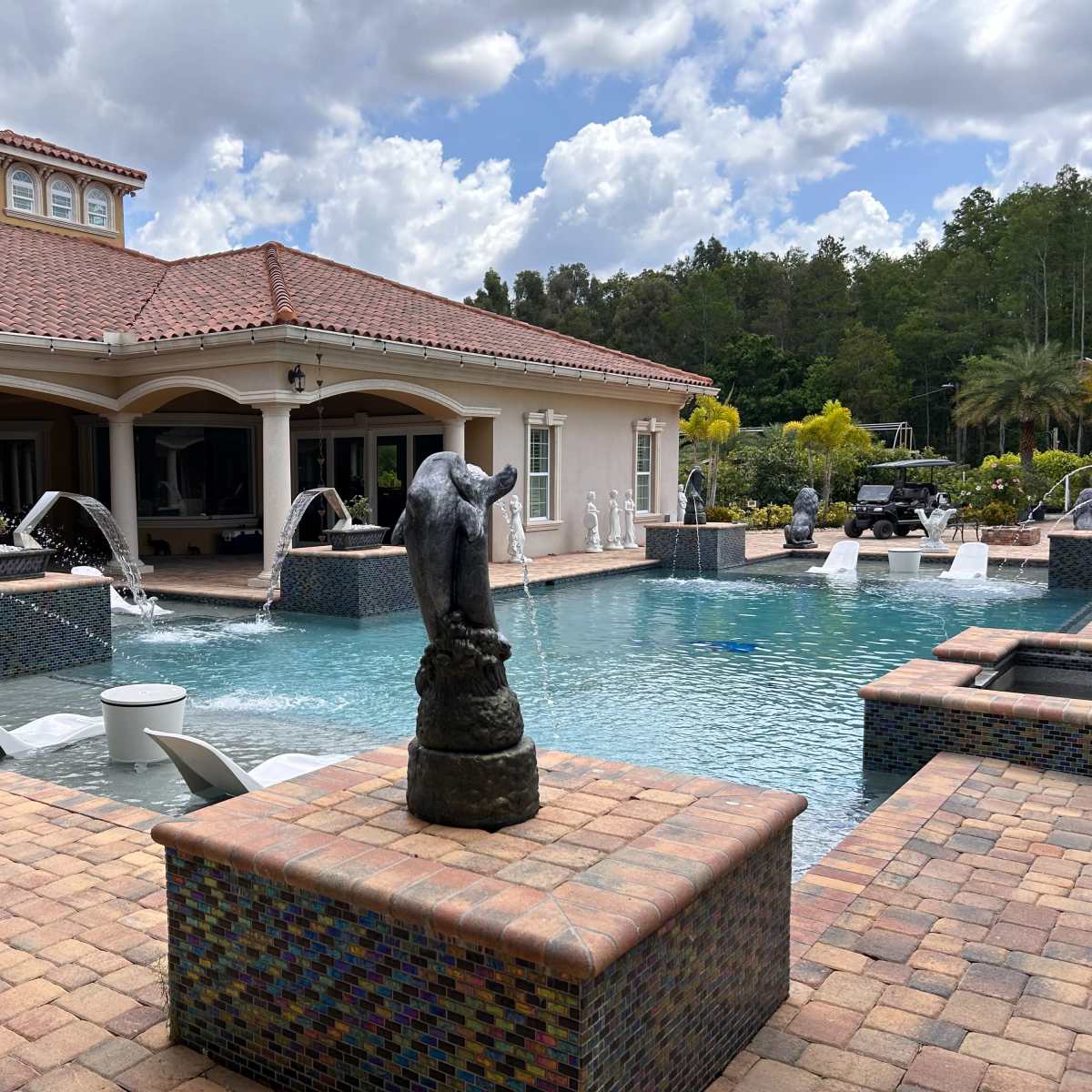 Massive Resort Size Pool Paradise With Large Putting Golf Green ...