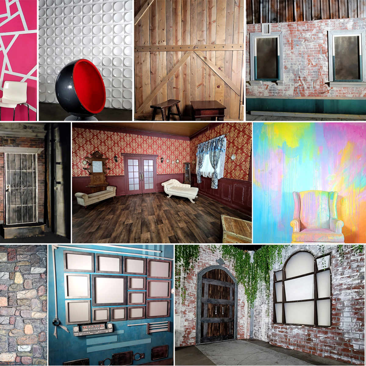 Lage White Cyclorama plus Dozens of Unique photo/production Backgrounds ...