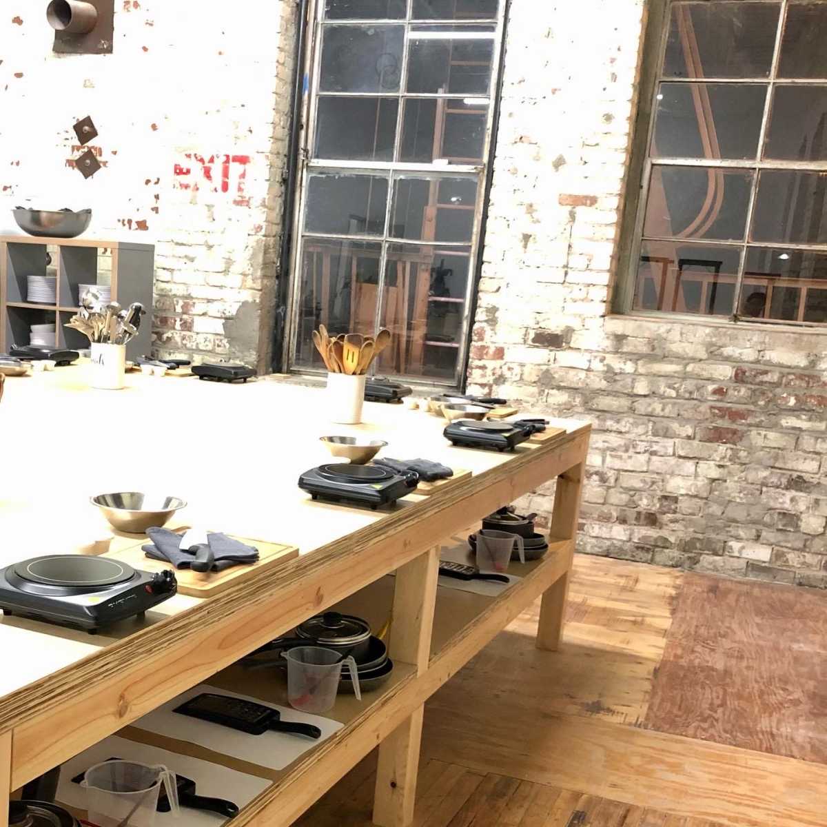 Cooking school space in a beautiful exposed brick loft, Los Angeles, CA ...