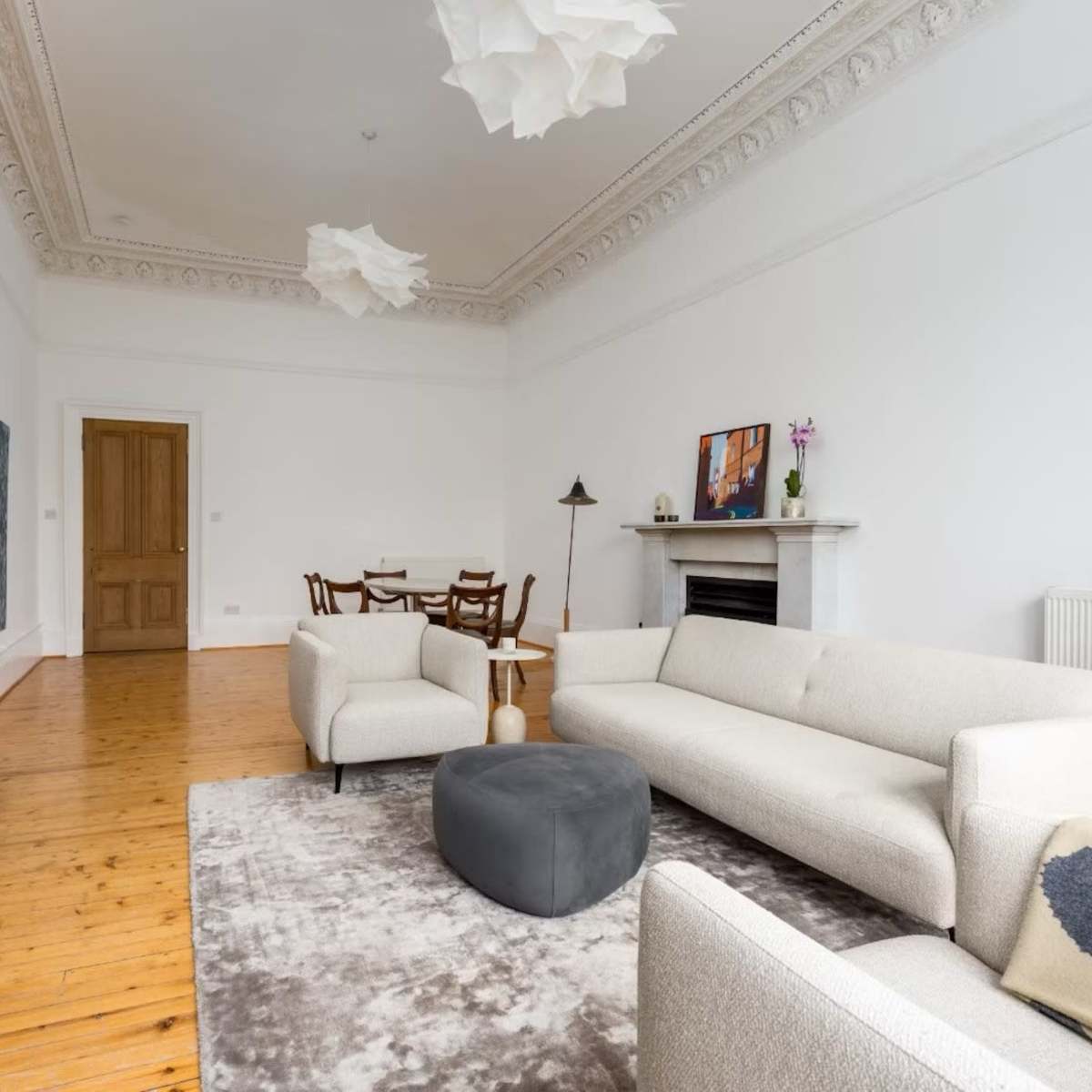 Gorgeous Victorian Living Room with Marble Fireplace, Edinburgh ...
