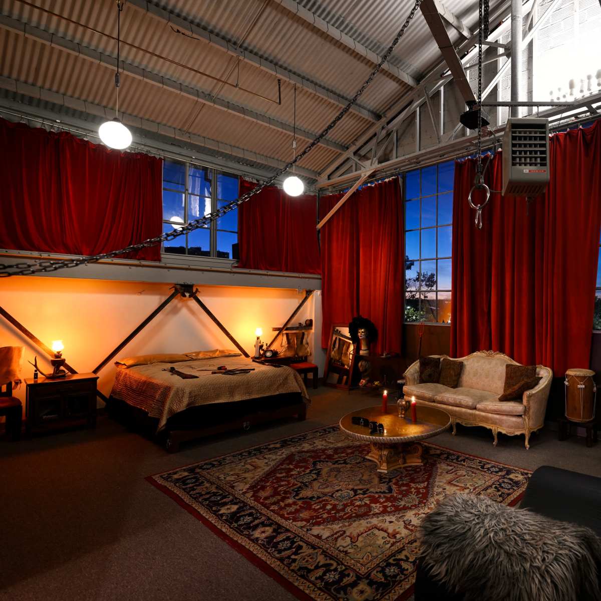Vintage Luxury Boudoir studio with panoramic windows and multiple sets ...