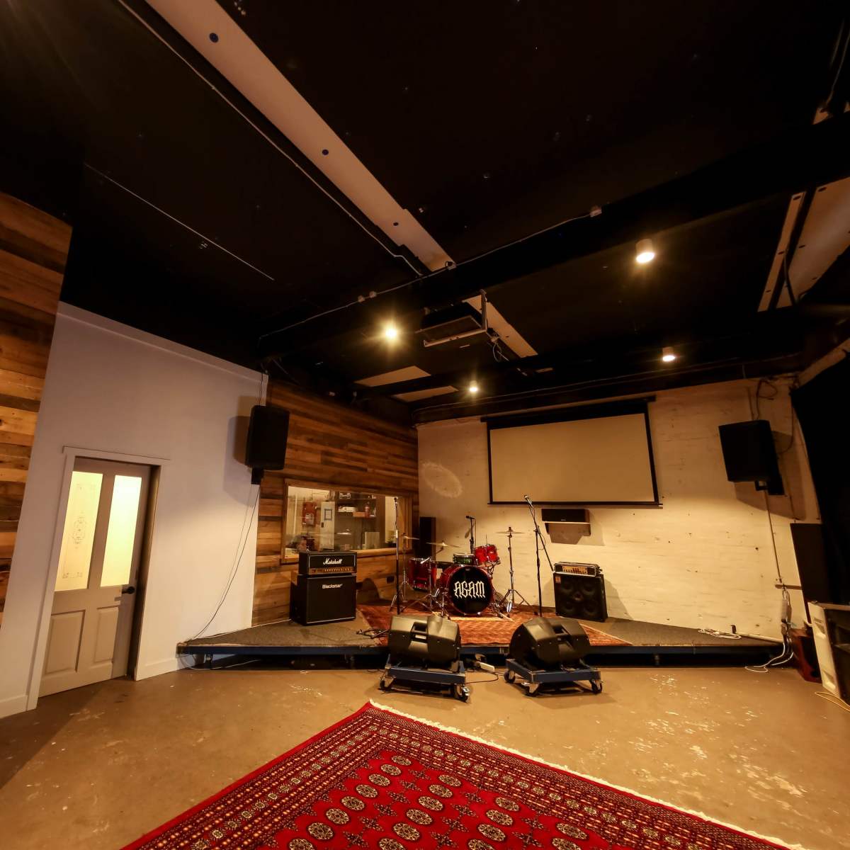Large multipurpose event space in a rehearsal and recording venue ...
