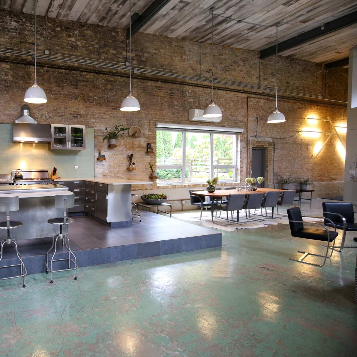 Converted Factory Designer Building and Beautiful Gardens, Chicago, IL ...